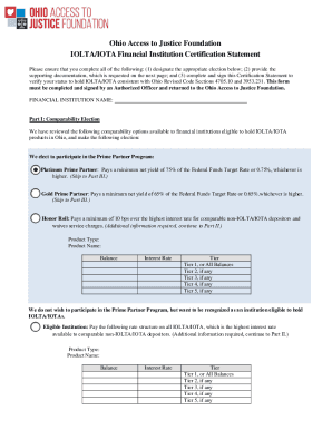 Fillable Online IOLTA/IOTA Financial Institution Certification ...