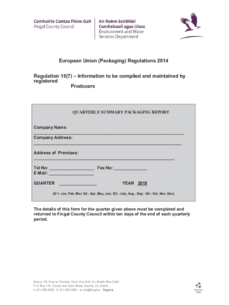 Fillable Online Regulation 15(7) Information to be compiled and ...