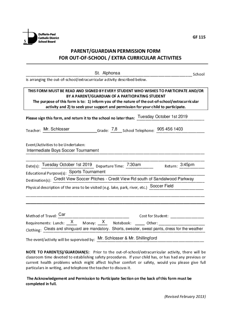 Fillable Online extra-curricular activities waiver of liability Fax Email Print - pdfFiller