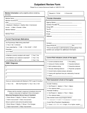 Fillable Online Outpatient Review Form Carelon Behavioral Health Fax ...