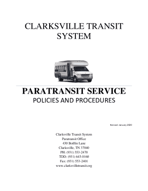 Fillable Online Provider - Clarksville Transit System, The Lift ...