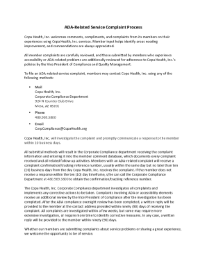 Fillable Online ADA-Related Service Complaint Process Fax Email Print ...