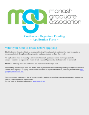 Fillable Online Conference Organiser Funding Application Form Fax Email ...