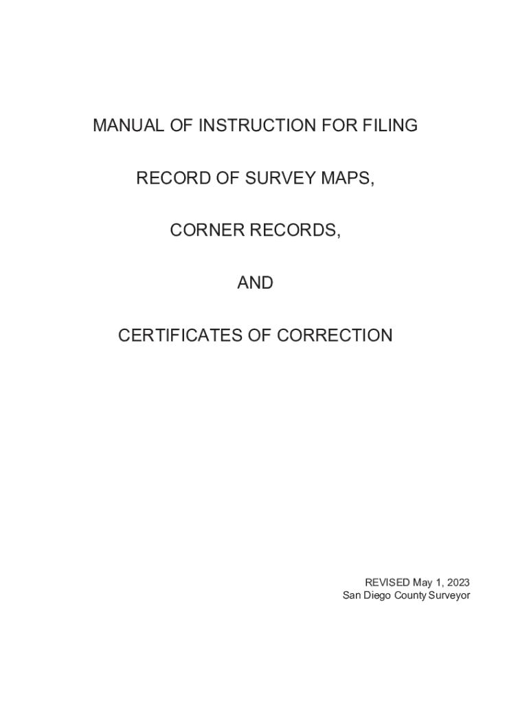 Fillable Online Records of Survey, Corner Records, & Monument ...