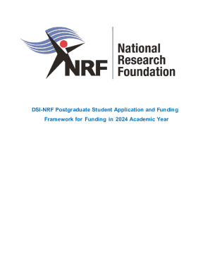 Fillable Online E dsi-nrf postgraduate student application and funding ...