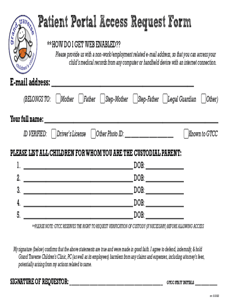 Fillable Online Patient Portal Access Request Form Fax Email Print ...