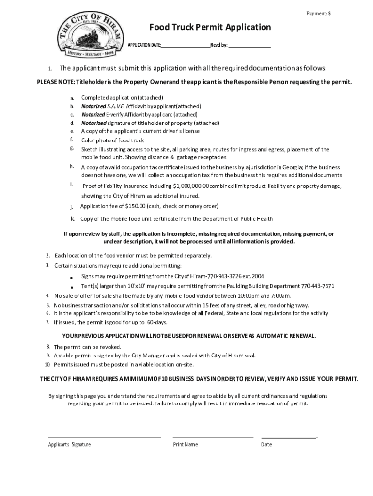 Fillable Online Temporary Retail Food Establishment Application Fax ...