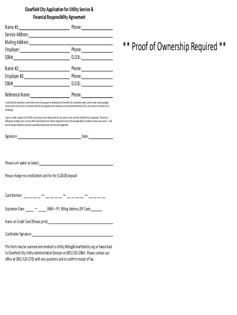 Fillable Online Utility Service Agreement Web Sign-Up with email.pub ...