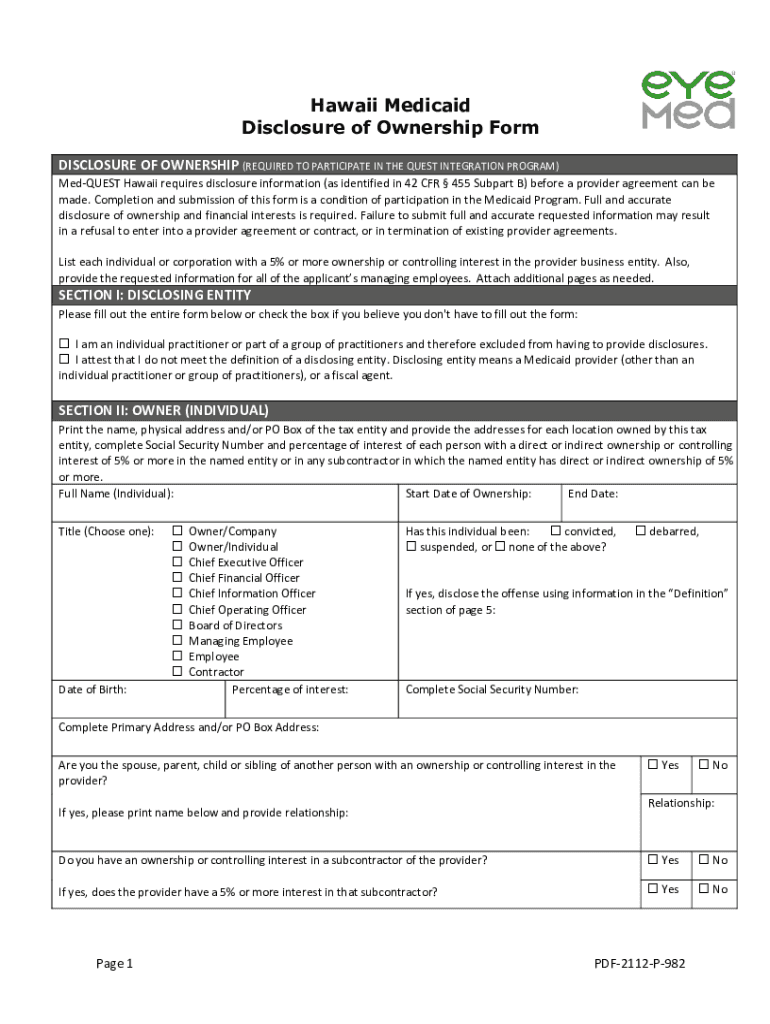 Fillable Online QUEST Disclosure Form Fax Email Print - pdfFiller