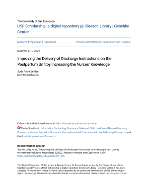 Fillable Online Improving the Delivery of Discharge Instructions on the ...