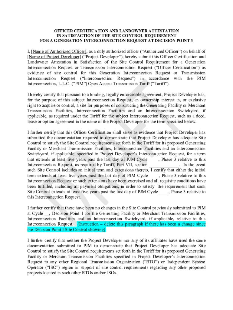 Fillable Online SPP Attestaton Statement for Site Control Fax Email ...