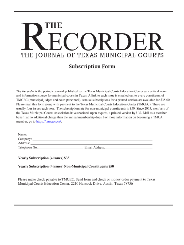 Fillable Online Recorder Order Form.indd Fax Email Print - pdfFiller