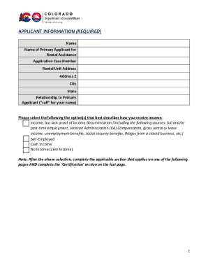 Fillable Online COLORADO EMERGENCY RENTAL ASSISTANCE PROGRAM (ERAP) Fax ...
