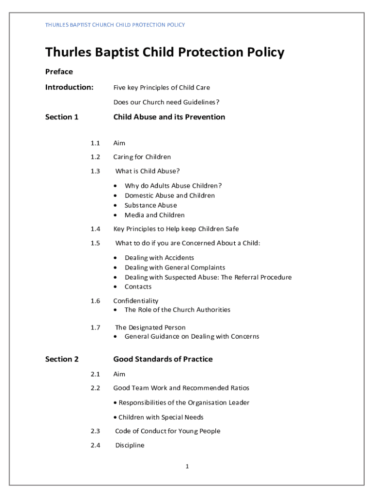 Fillable Online Child Protection Policies and Procedures Fax Email ...