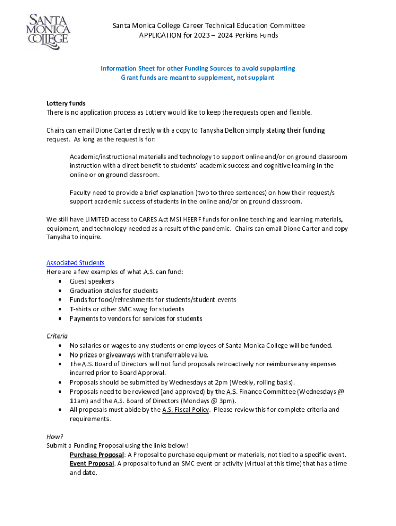 Fillable Online APPLICATION for 20232024 Perkins Funds Fax Email Print ...