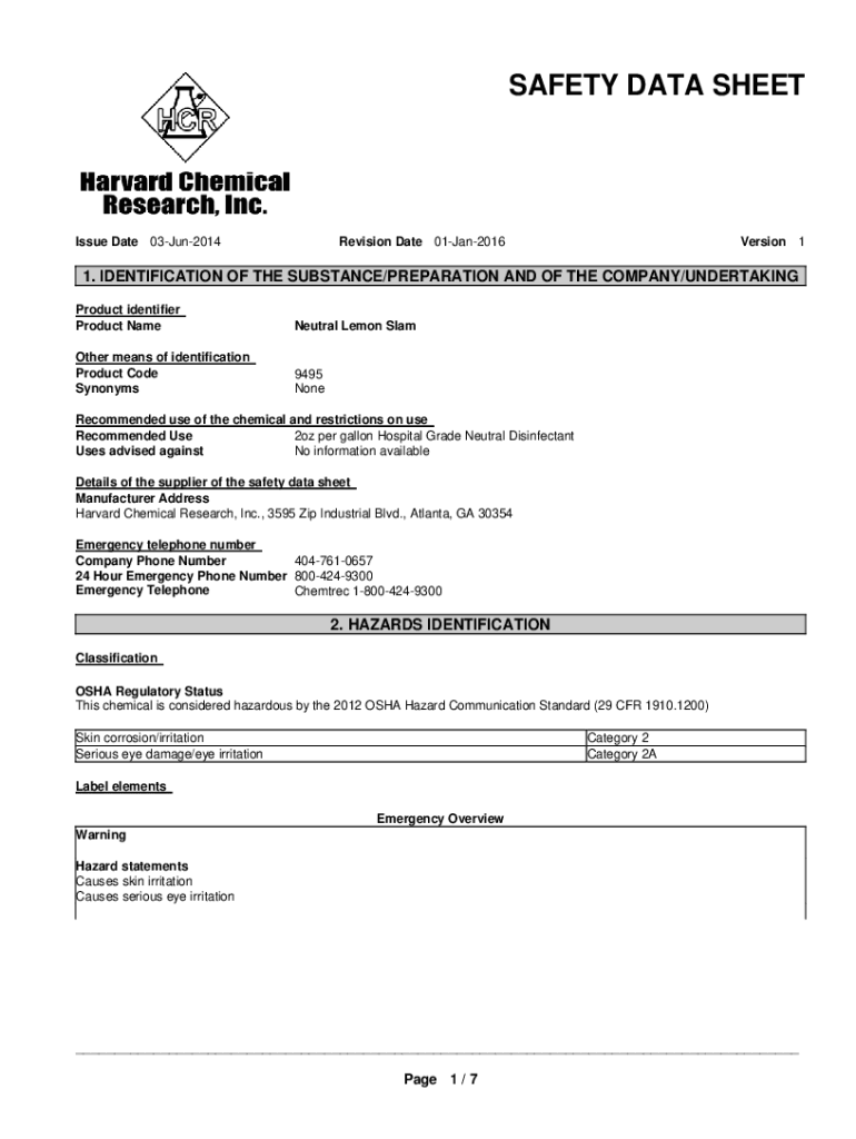Fillable Online Parvocide 99 SDS - SAFETY DATA SHEET Fax Email Print ...