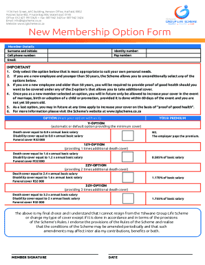 Fillable Online A4 NEW MEMBERSHIP OPTION FORM PRINT READY FORM Fax ...