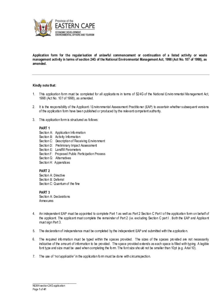 Fillable Online Fillable Online Draft S24G application form - EOH ...