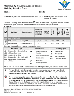 Fillable Online Community Housing Access Centre Building Selection Form Fax Email Print - pdfFiller