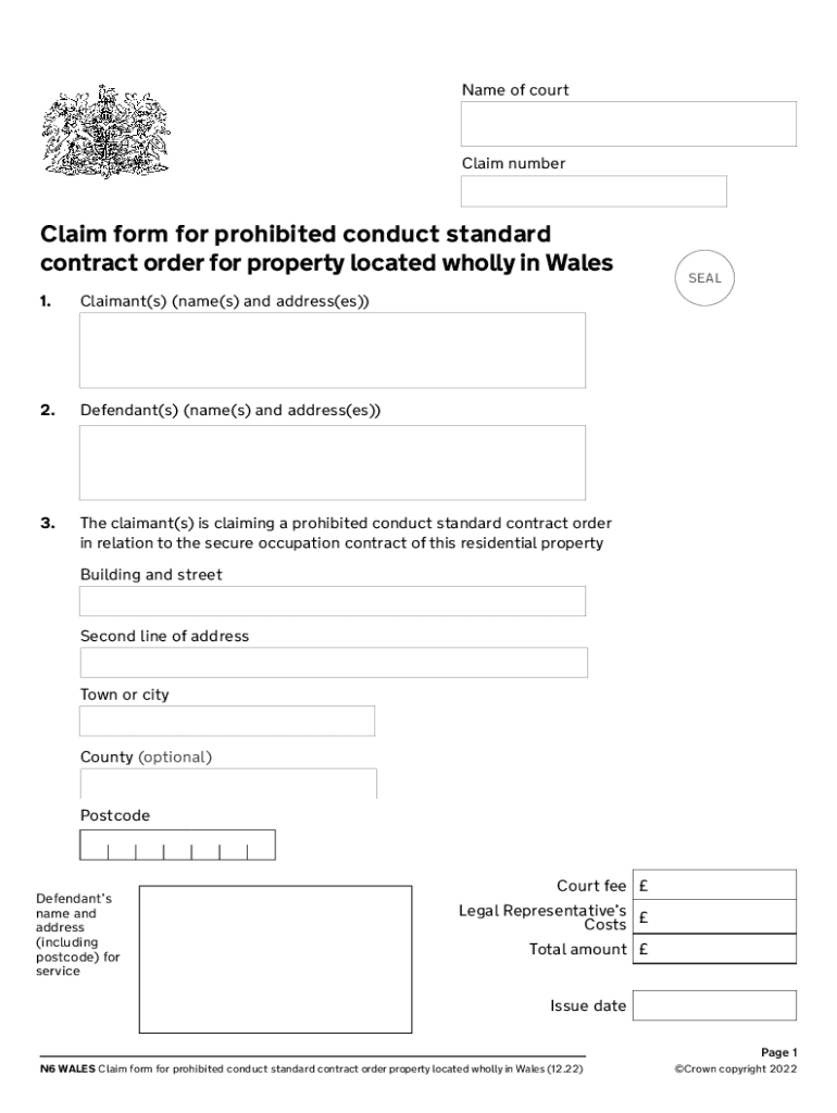 Fillable Online Drafting notes for claim form in s 21 notice ...