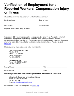 Fillable Online DOCTOR'S FIRST REPORT OF OCCUPATIONAL INJURY ... Fax ...