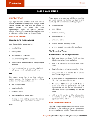 Fillable Online Slips, Trips and Falls - Same Level - Human Resources ...