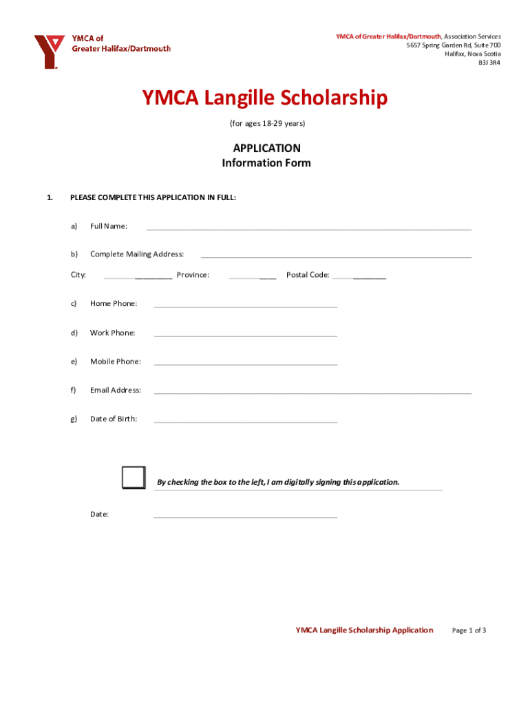 Fillable Online Applications are now... - YMCA of Greater Halifax/Dartmouth Fax Email Print ...