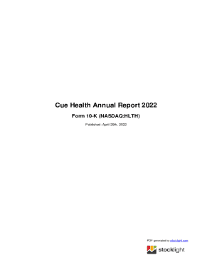 Fillable Online Cue Health Inc. (HLTH) SEC Filing 10-K Annual Report ...