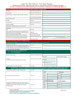Fillable Online Health Service Executive - Approval to Hire Form A1 Fax ...