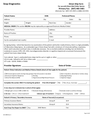 Fillable Online Snap Diagnostics - StagingSnap Diagnostics, LLC Fax ...
