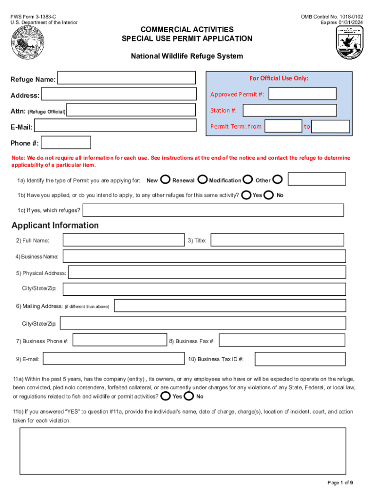 Fillable Online Kern National Wildlife Refuge Cooperative Agriculture Program Fax Email Print ...