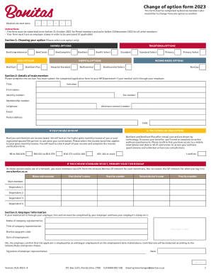 Fillable Online Bonitas medical aid change of dependant forms Fax Email ...