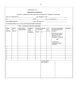 Fillable Online APPENDIX- 4 (1) INCENTIVE CETIFICATE Incentive Certificate for ... Fax Email ...