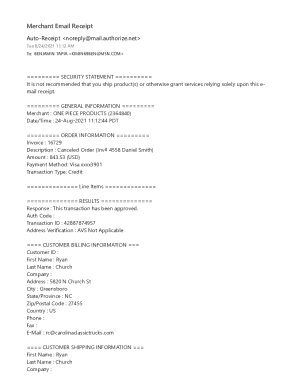 Fillable Online Merchant Email Receipt Fax Email Print - pdfFiller