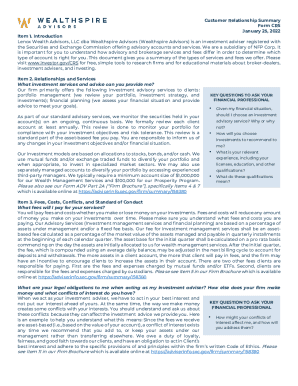 Fillable Online Form CRS Client Relationship Summary May 23, 2022 Fax Email Print - pdfFiller