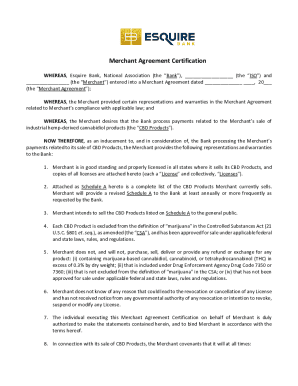 Fillable Online Merchant Agreement Certification Fax Email Print ...