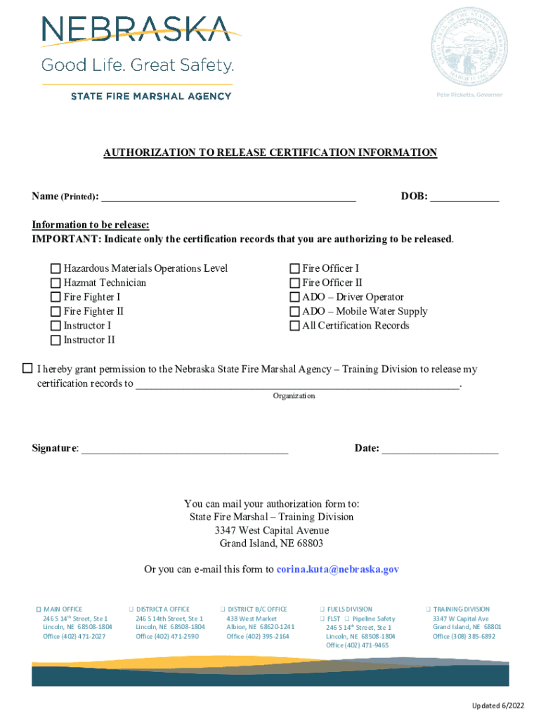 Fillable Online Hazardous Materials Operations Core Application Fax ...