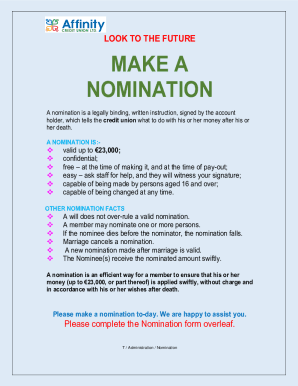 Fillable Online MAKE A NOMINATION Fax Email Print - pdfFiller