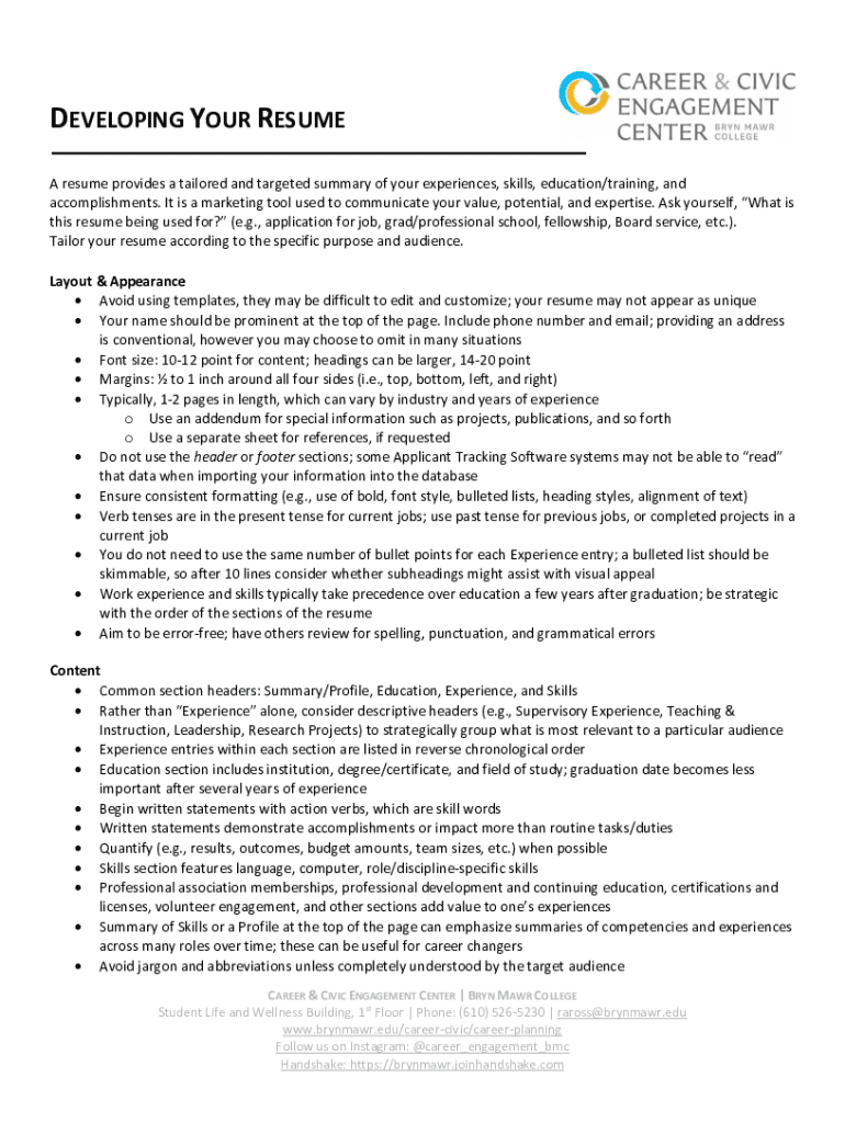 Fillable Online Resume Definition: Meaning, Purpose, and What Should ...