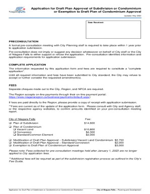 Fillable Online Draft Plan of Subdivision/Condo Fax Email Print - pdfFiller