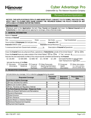 Fillable Online The Hanover Announces Launch of Cyber Risk ... Fax ...