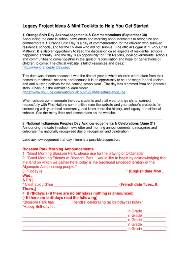 Fillable Online 18 Legacy Project Ideas for Every Age GroupCake Blog ...