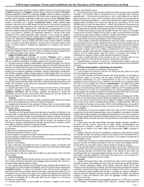 Fillable Online GENERAL PURCHASING AND SERVICE TERMS AND ... Fax Email ...