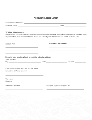 Fillable Online Closing a bank account letter sample Fax Email Print ...