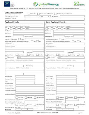 Fillable Online Loan Application Form Applicant Details Joint ... - Global Finance Fax Email ...
