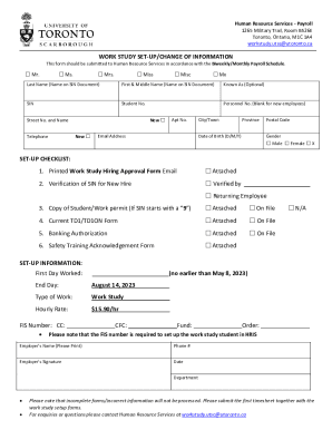 Fillable Online 1. Printed Work Study Hiring Approval Form Email ...