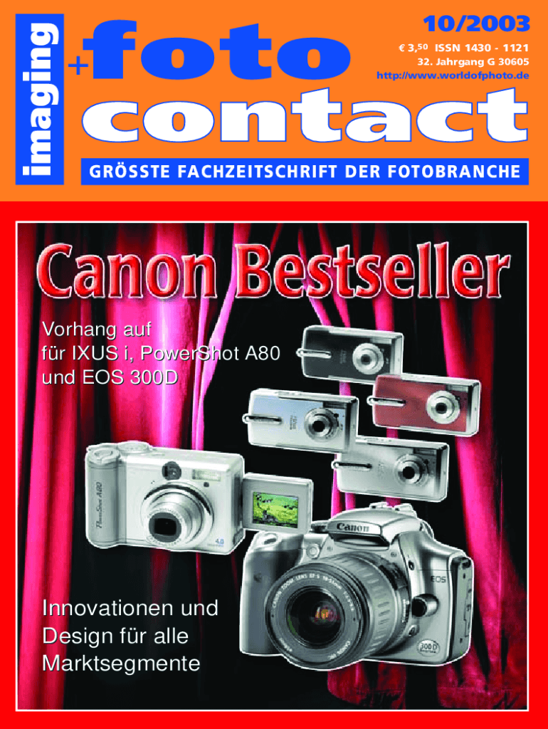 Ausfüllbar Online Canon Digital IXUS 300 (AKA. S300 ELPH) Review Fax ...