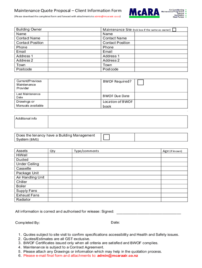Fillable Online 7+ Maintenance Proposal Templates in Google Docs Fax ...