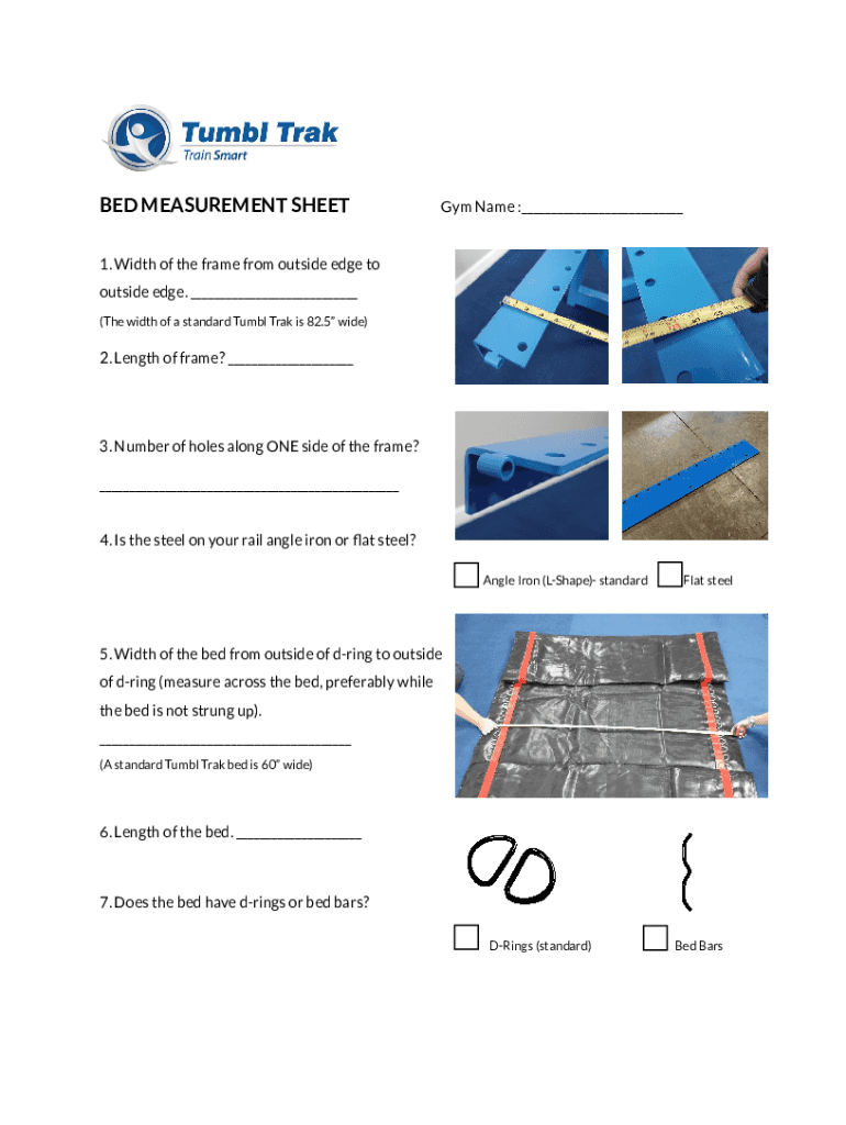 Fillable Online Bed Measurement Sheet Fax Email Print - pdfFiller