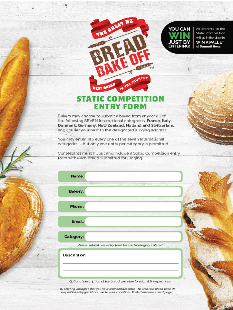 Fillable Online Static competition entry form Fax Email Print - pdfFiller